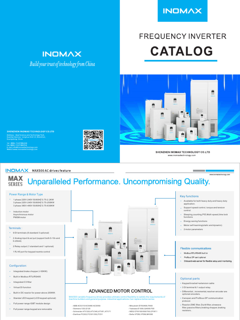 Max500 Frequency Inverter Catalog V239 | Download Free PDF | Electric ...
