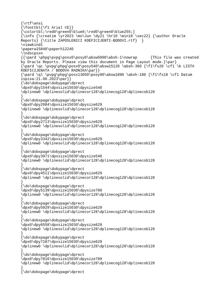 Zaposlenici Koeficijenti-Bodovi | PDF | Text | Written Communication