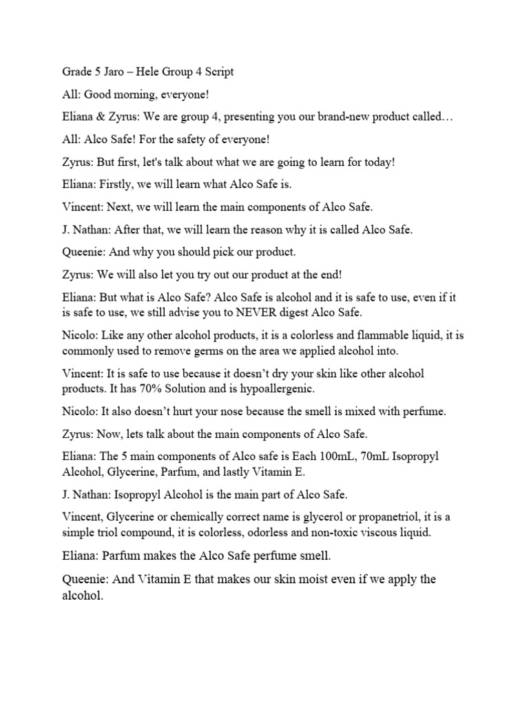 Grade 5 Jaro Hele 1 | PDF | Cooking, Food & Wine