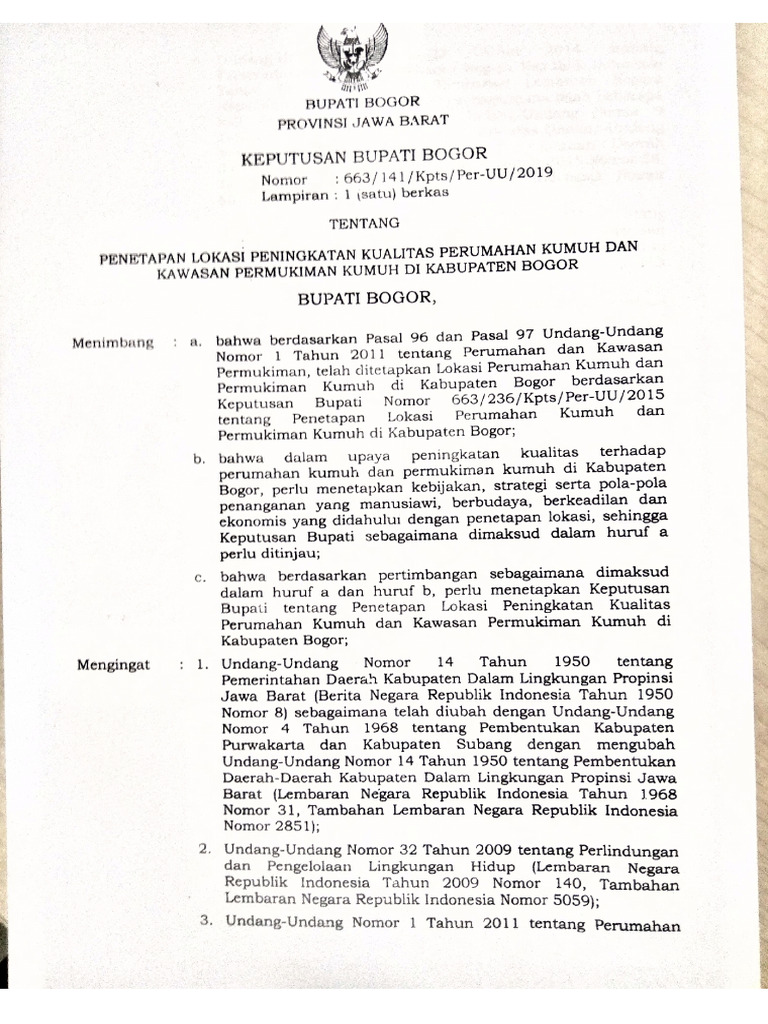 SK Kumuh Bogor 2019 | PDF