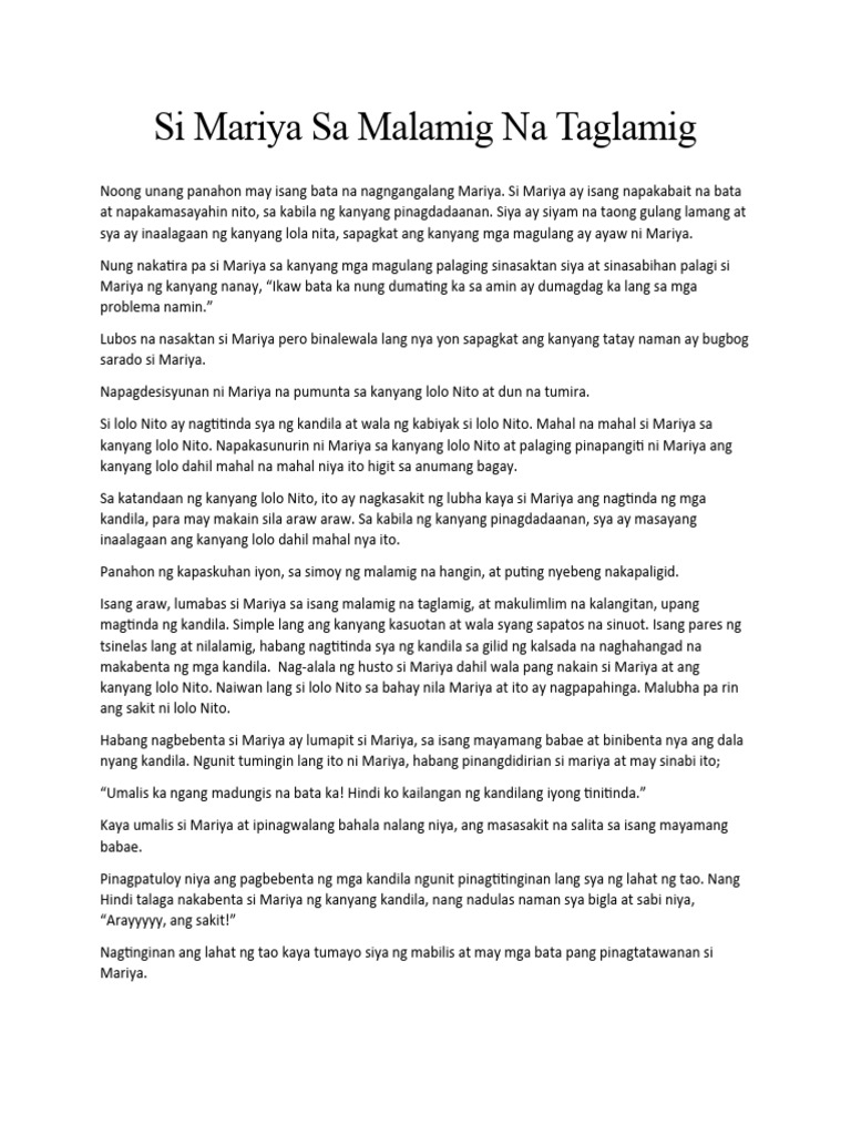 Si Mariya Sa Malamig Na Taglamig | PDF