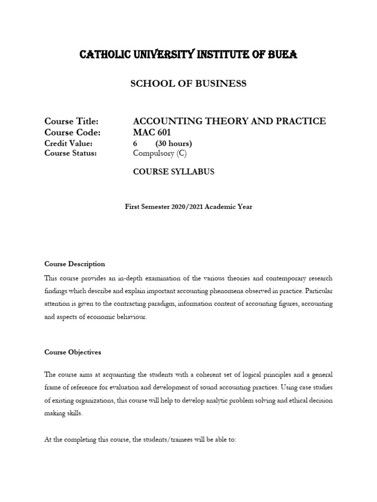Accounting Theory & Practice Course | PDF | Accounting | Financial ...