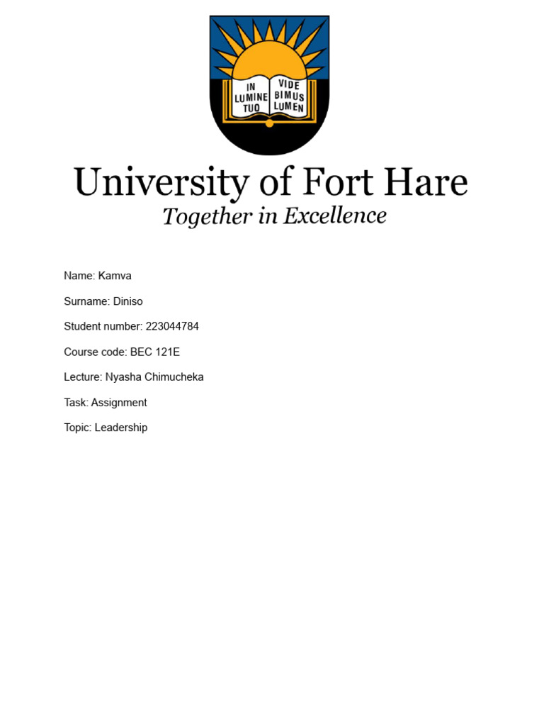 Tutorial 1 BEC 121 Document | PDF | Leadership | Control (Social And Political)