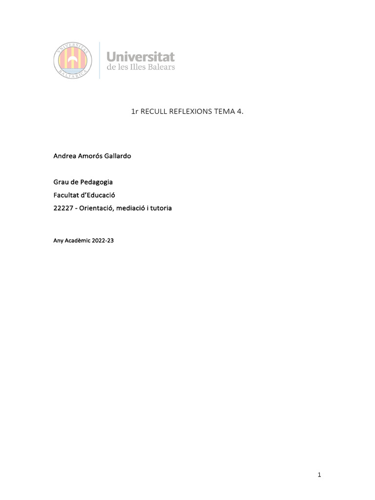 1r RECULL REFLEXIONS TEMA 4 | PDF