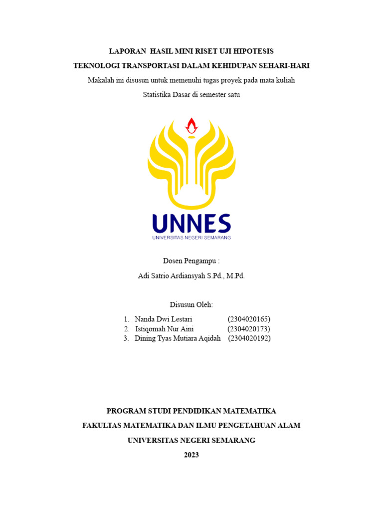 Laporan Hasil Mini Riset Kelompok 8 | PDF