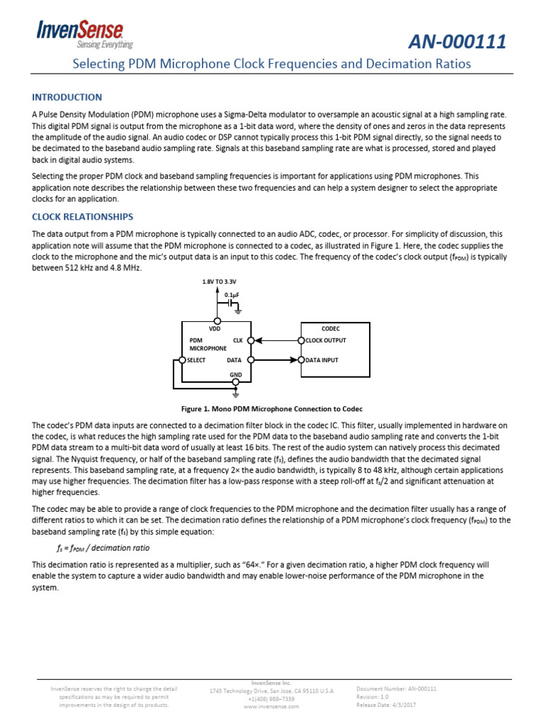 An 000111 PDM Decimation v1.0 | PDF | Sampling (Signal Processing) | Bandwidth (Signal Processing)