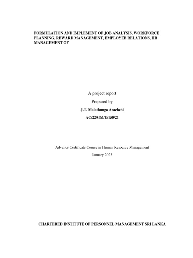 HR Management Project Report Overview | PDF | Human Resources | Human ...