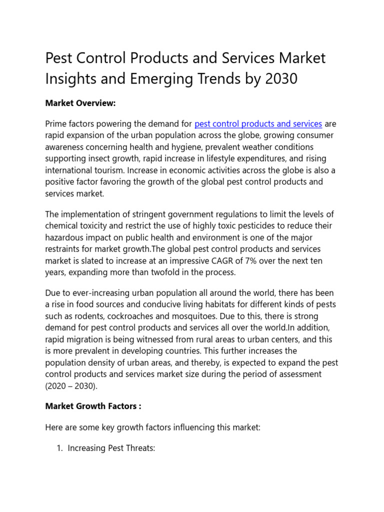 Global Pest Control Market Insights 2030 | PDF | Pest (Organism ...