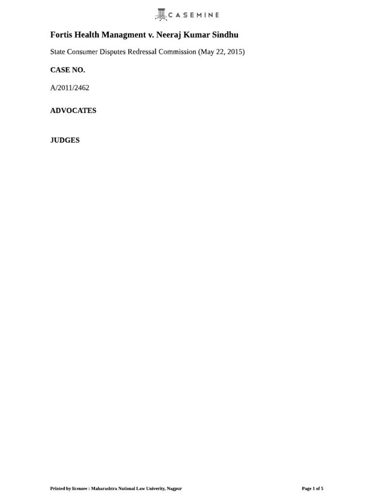 Niraj Kumar Sindhu Case | PDF