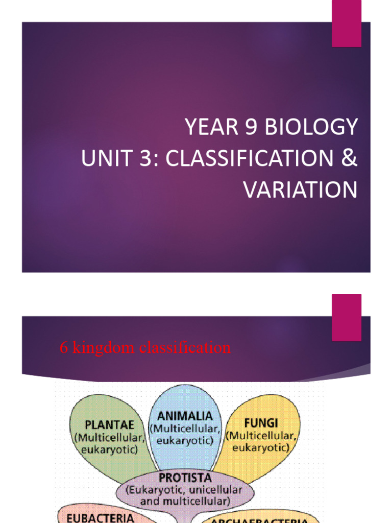 Unit 3 Classification and Variation | PDF | Organisms | Taxa