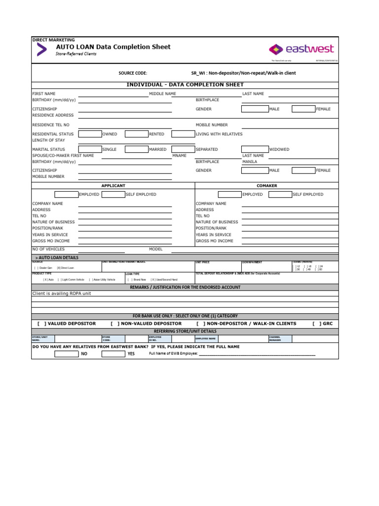 1ROPA EWB Auto Appli Form | PDF | Business Economics | Private Sector