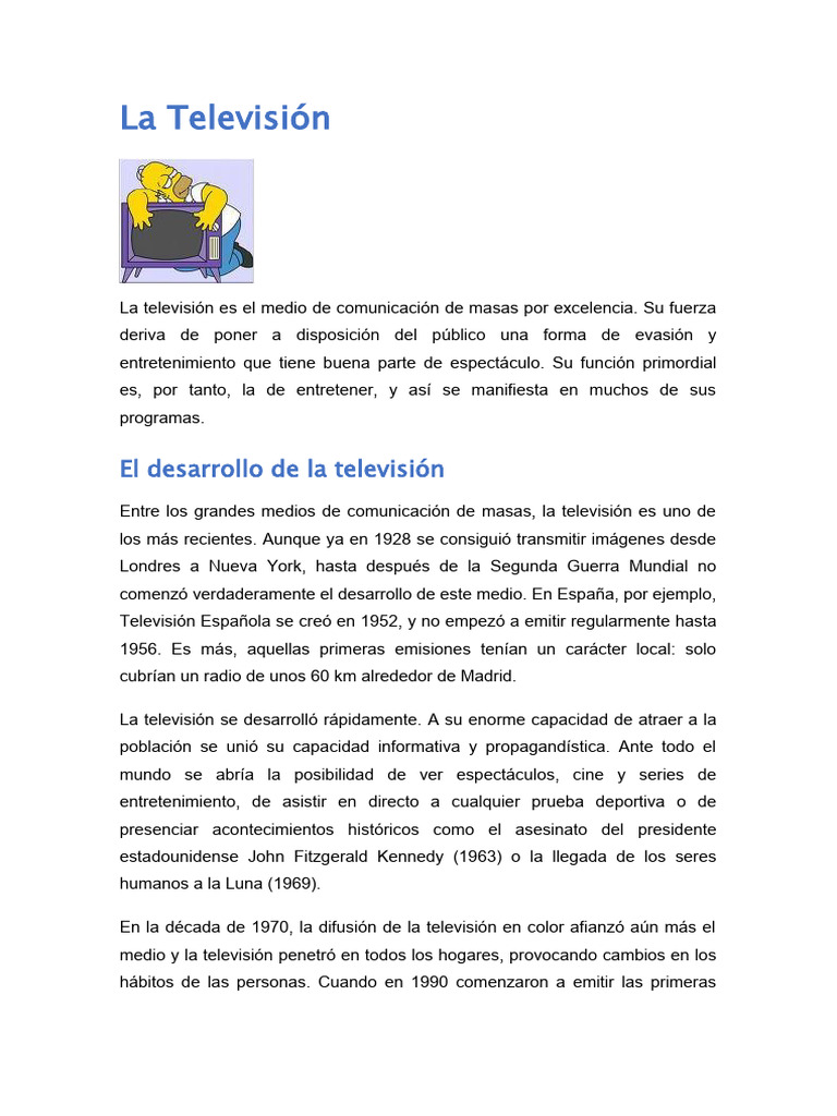 La Televisión | PDF | Televisión | Comunicación