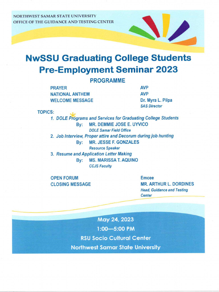 Pre Employment Programme 2023 | PDF