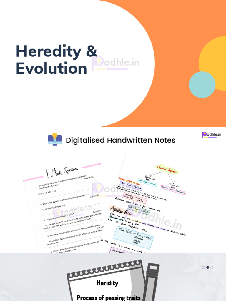 Padhle 10th - Heredity & Evolution Lecture Slides | PDF