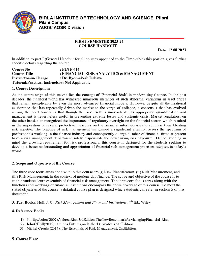 Fram Pdf Risk Financial Risk