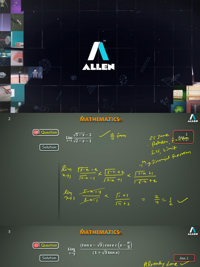 Limit Evaluation Techniques and Examples | PDF | Algebra | Abstract Algebra