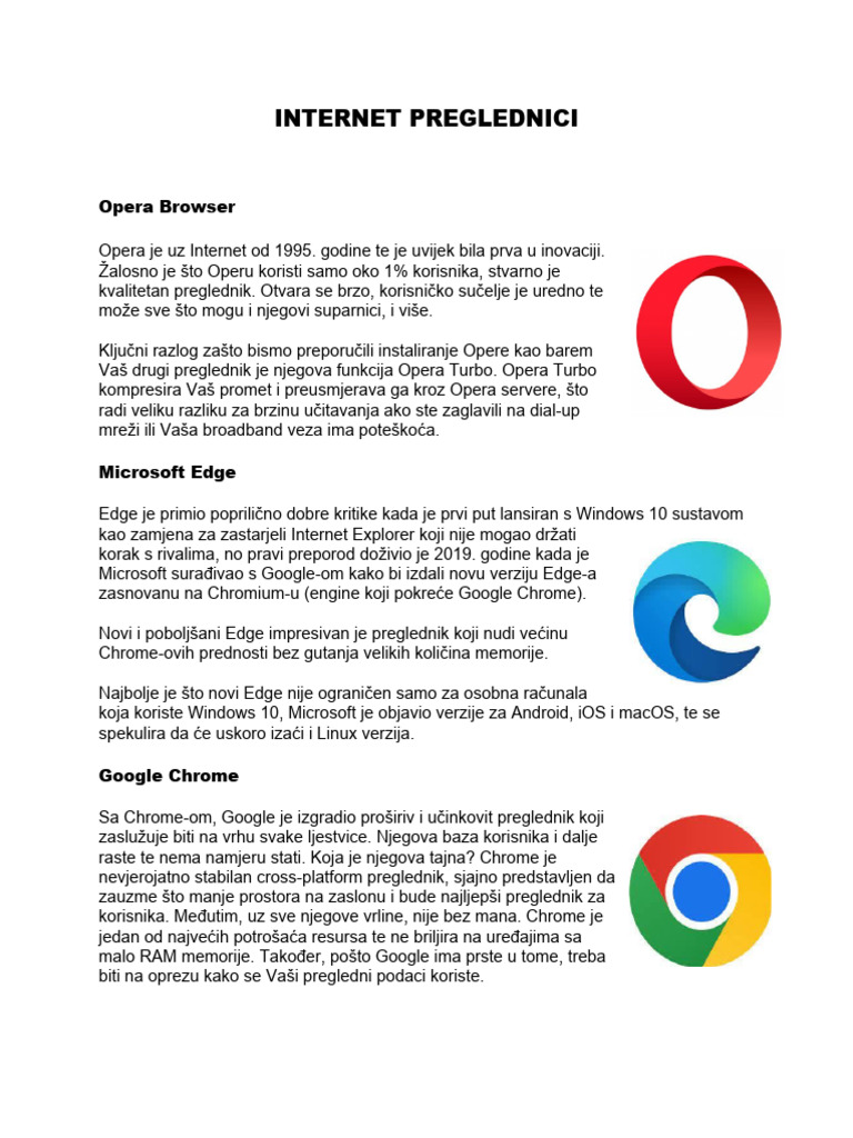 Internet Preglednici I Tražilice | PDF