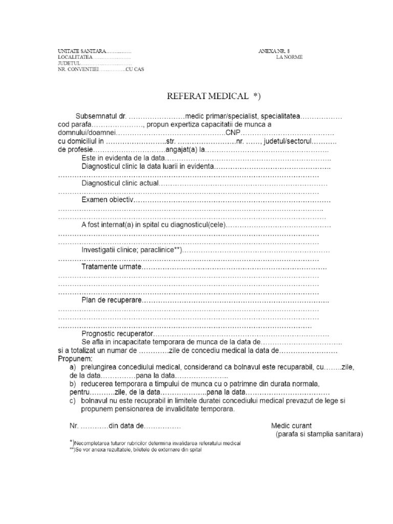 Referat Anexa 8 Prelungire Concedii - TOAZ - Info | PDF