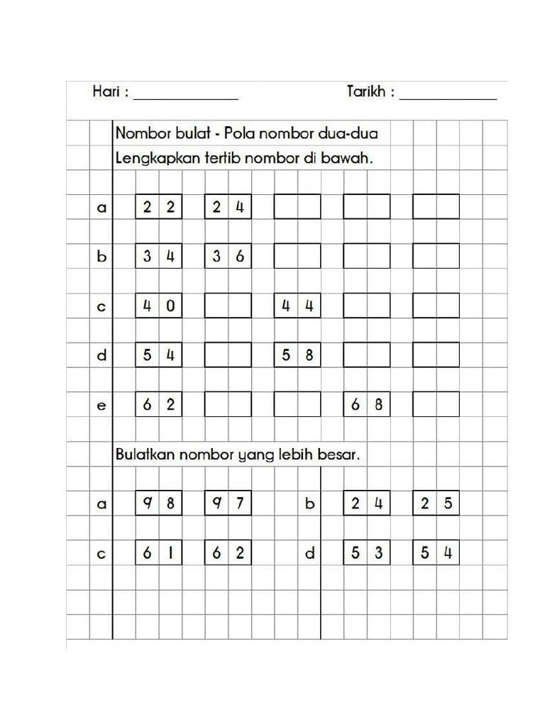 Latihan Pola Nombor | PDF