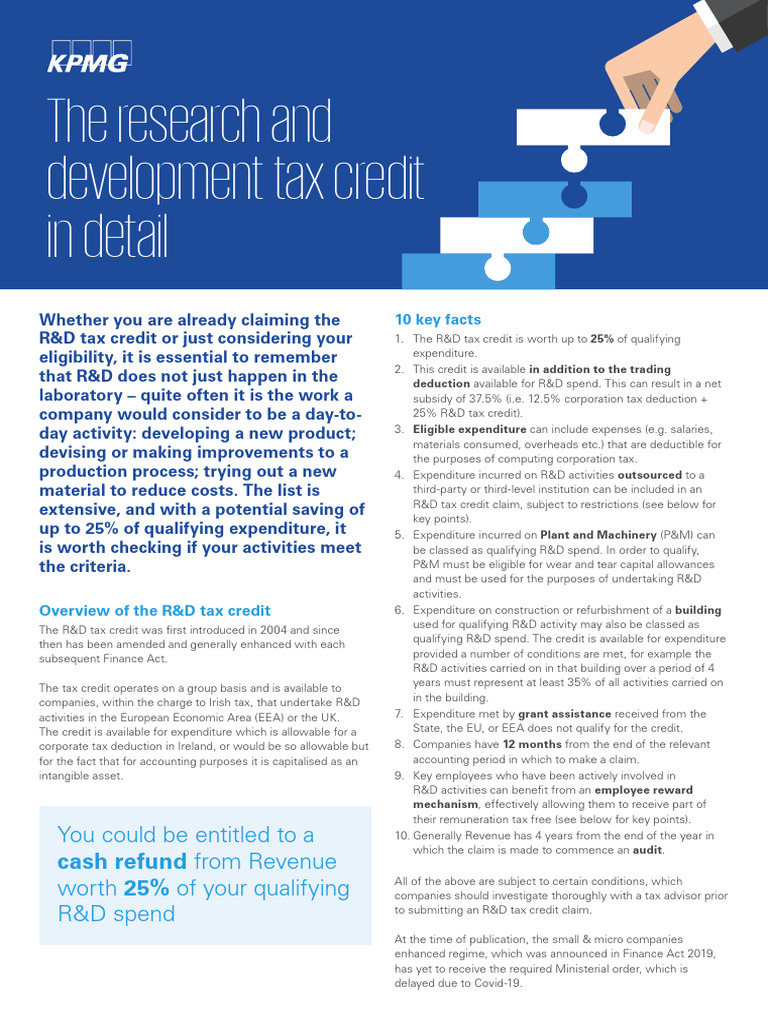 Ie KPMG Research Development Tax Credit Detailed | PDF | Expense | Taxes