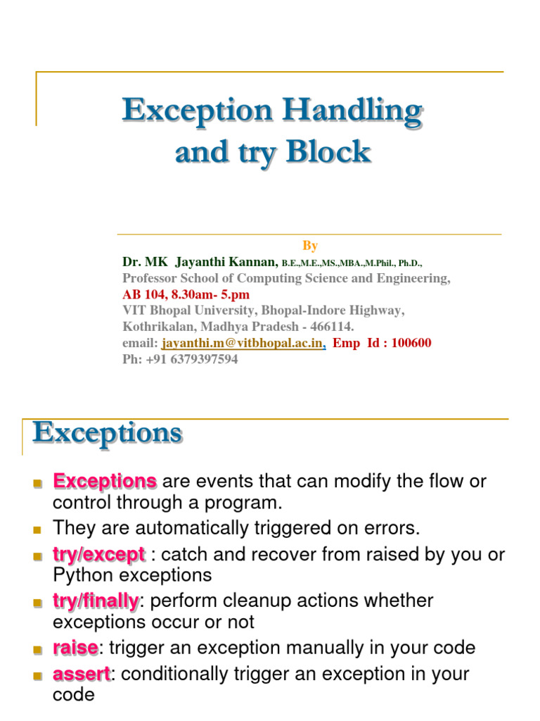Python Exception Handling And Try Block Pdf Inheritance Object Oriented Programming 1263
