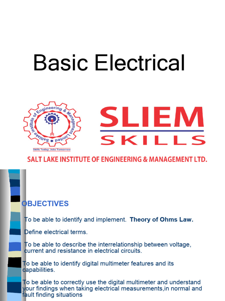 basic of electrical | PDF | Voltage | Electrical Resistance And Conductance