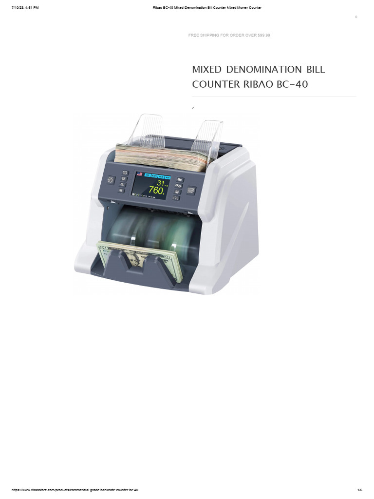 Ribao BC-40 Money Counter Overview | PDF | Computing | Computer Hardware