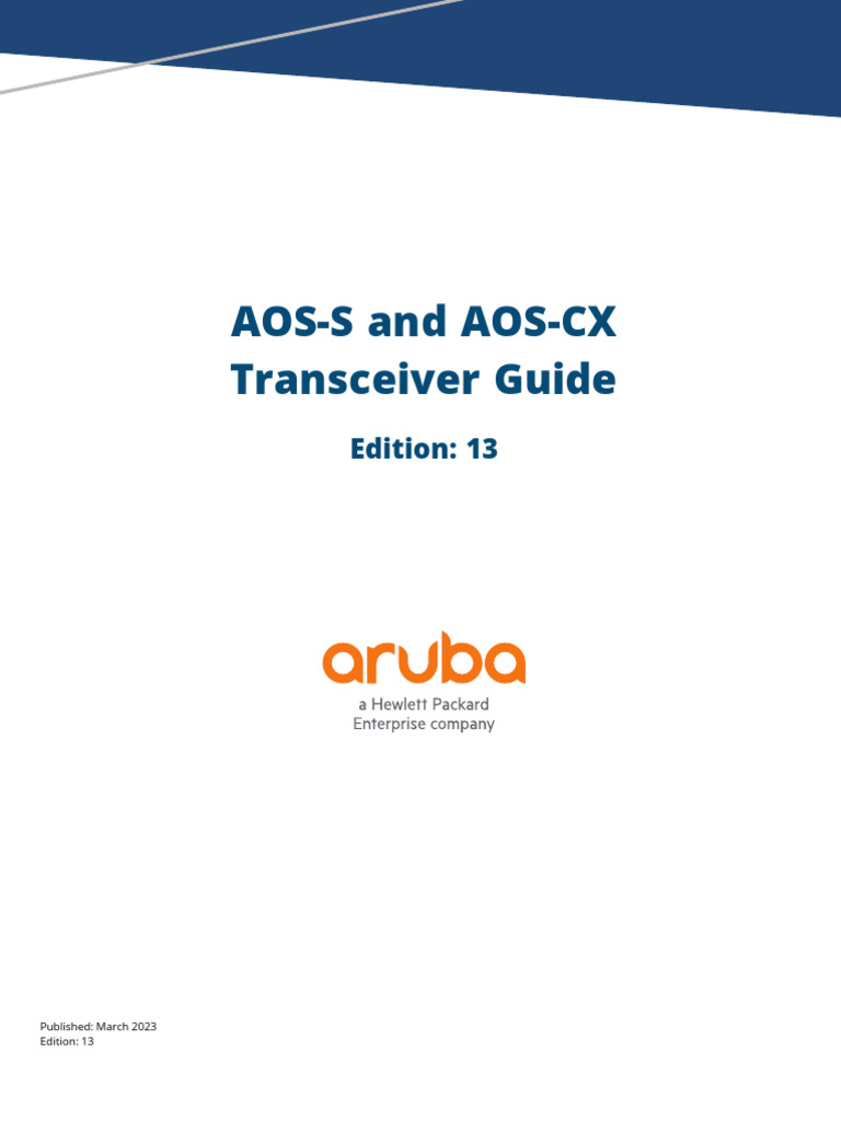 AOS-S and AOS-CX Transceiver Guide | PDF | Optical Fiber | Computer ...
