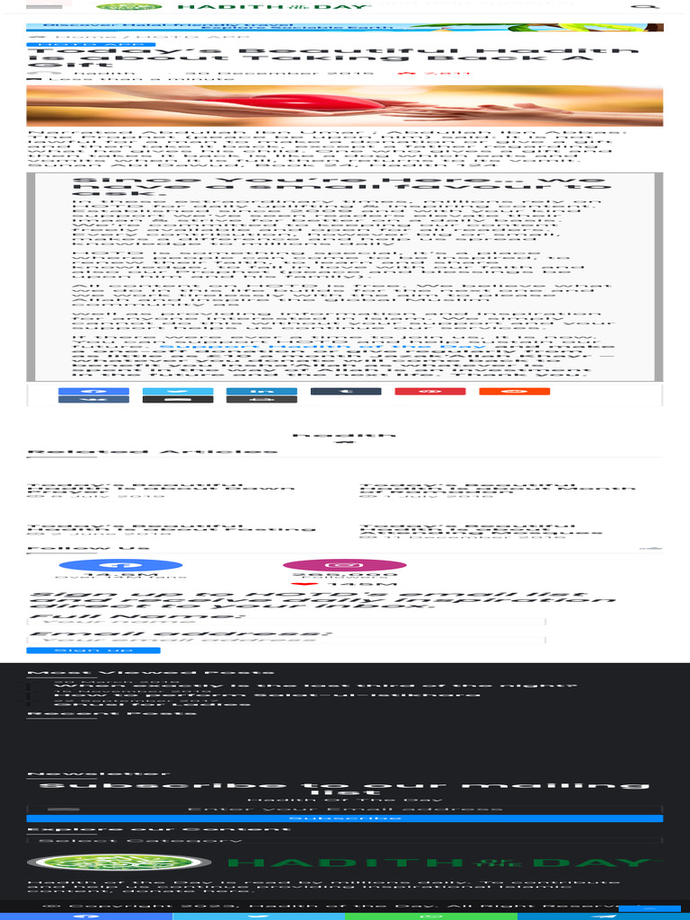 Today S Beautiful Hadith Is About Taking Back A Gift Hadith Of The