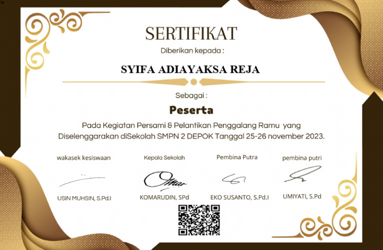 Sertifikat Persami | PDF