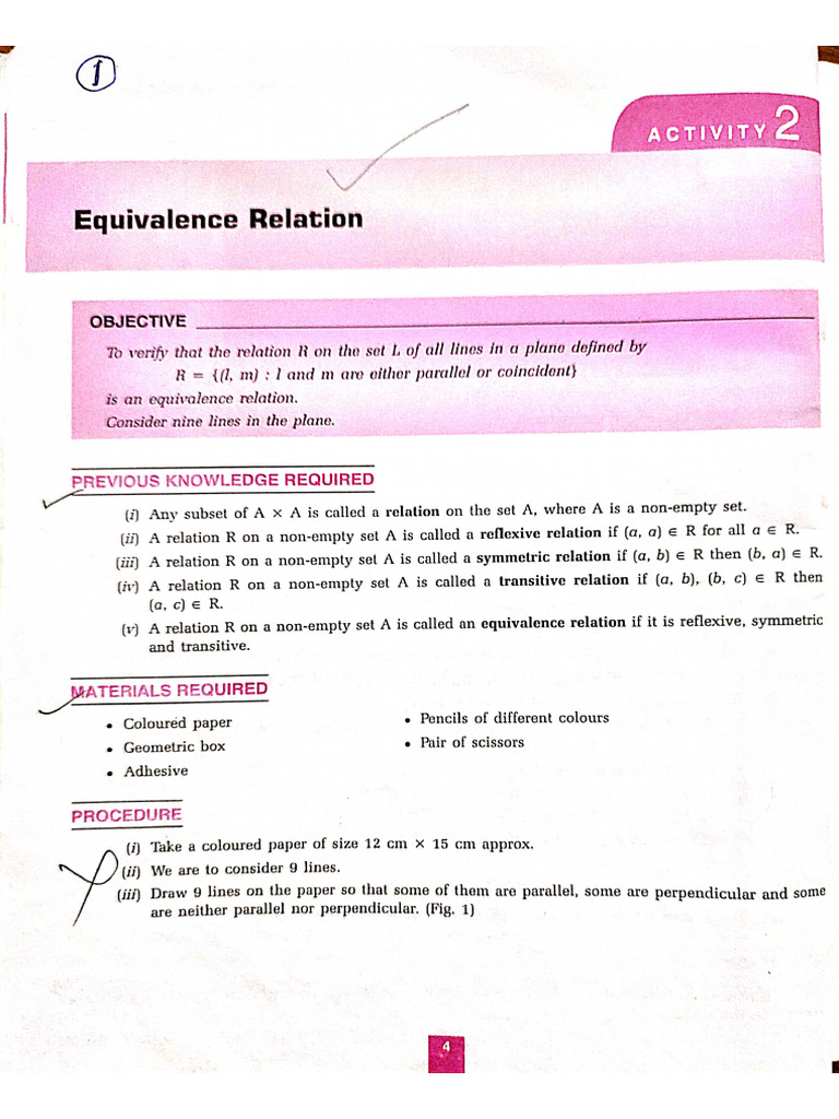Class XII Math Activities | PDF