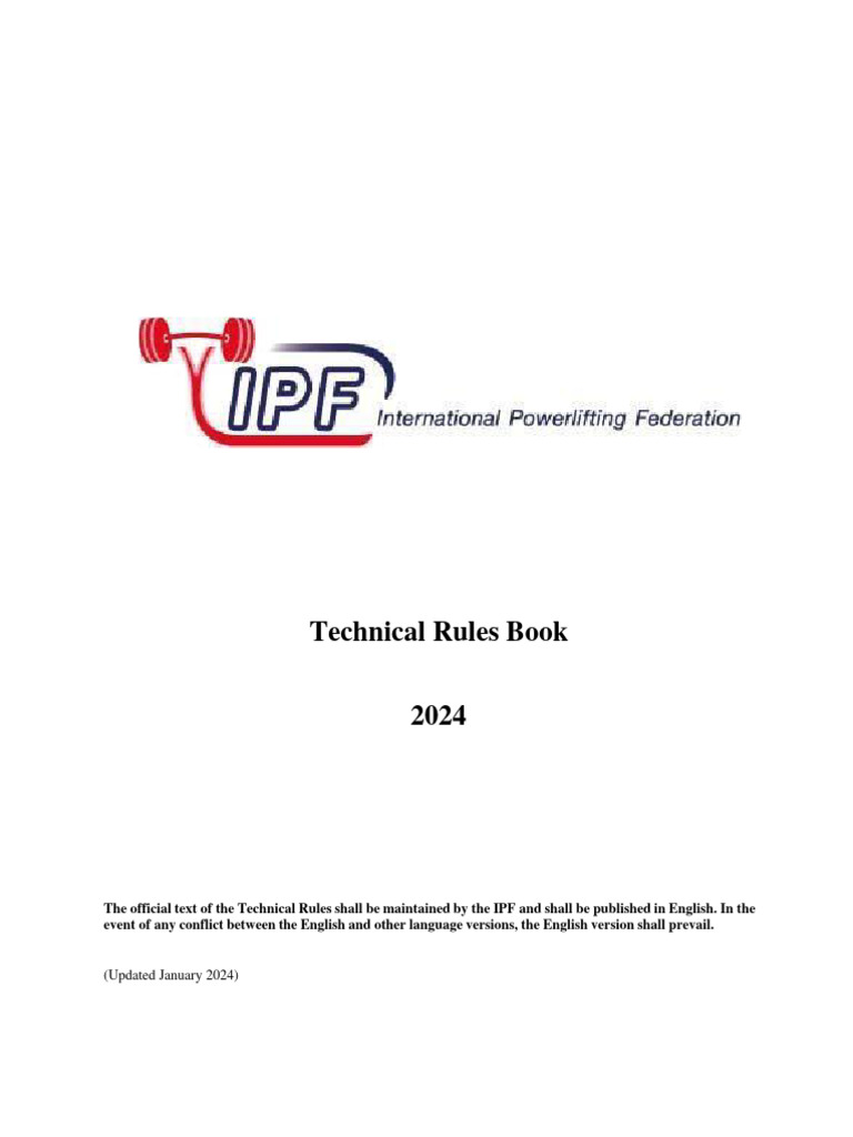 IPF Technical Rules Book 2024 | PDF | Weight Training | Clothing