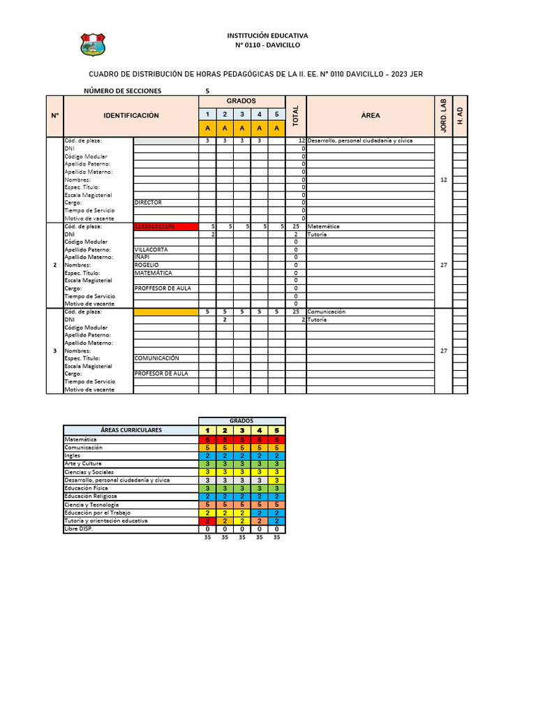 Cuadro de Horas-1 | PDF