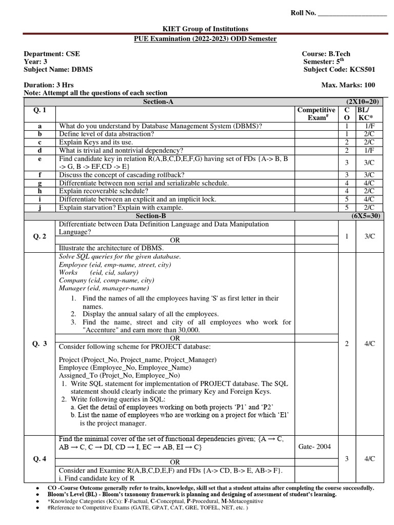 Pue DBMS 2022-2023 | PDF | Databases | Database Transaction