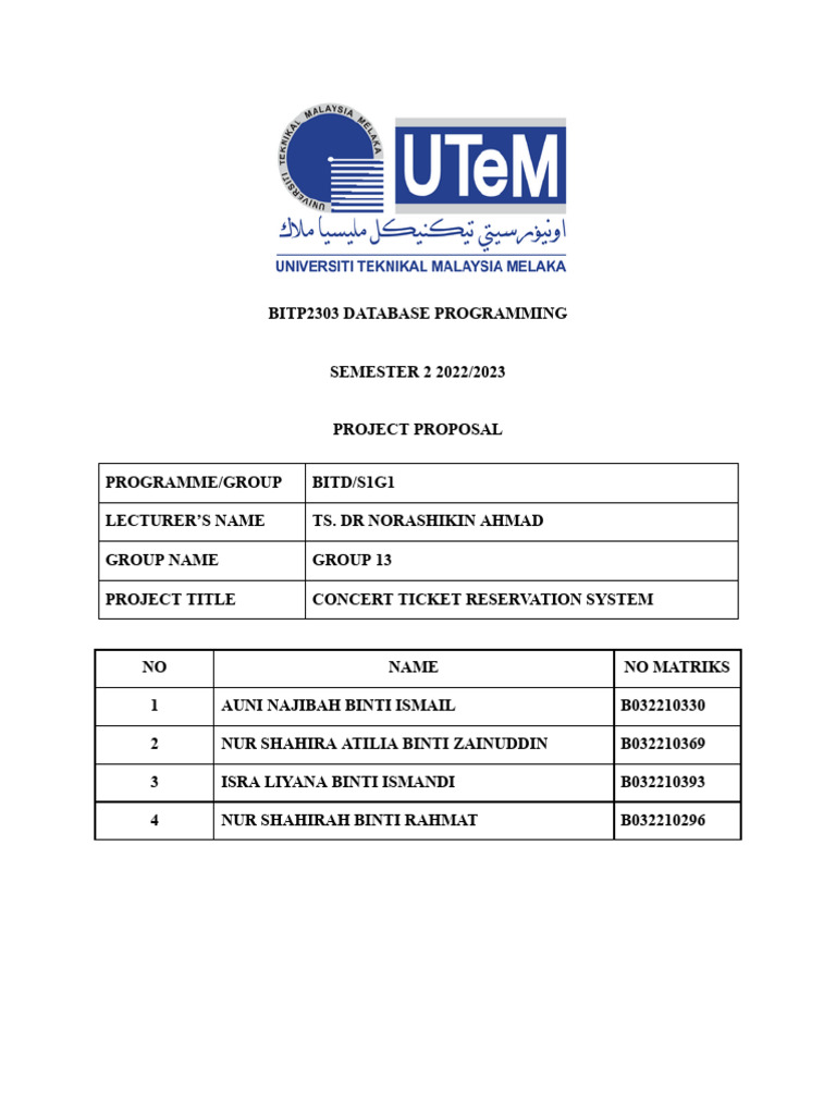 Project Proposal Group 13 | PDF | Databases | Data