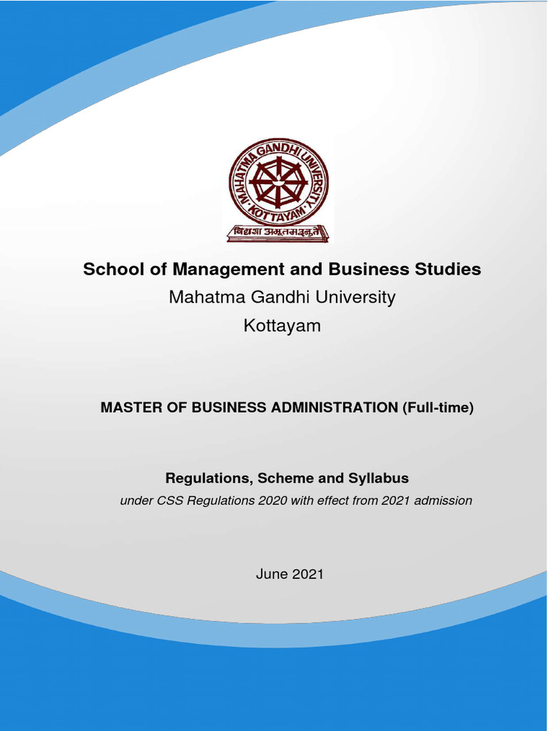 MBA Syllabus 2021 New | PDF | Analytics | Master Of Business Administration