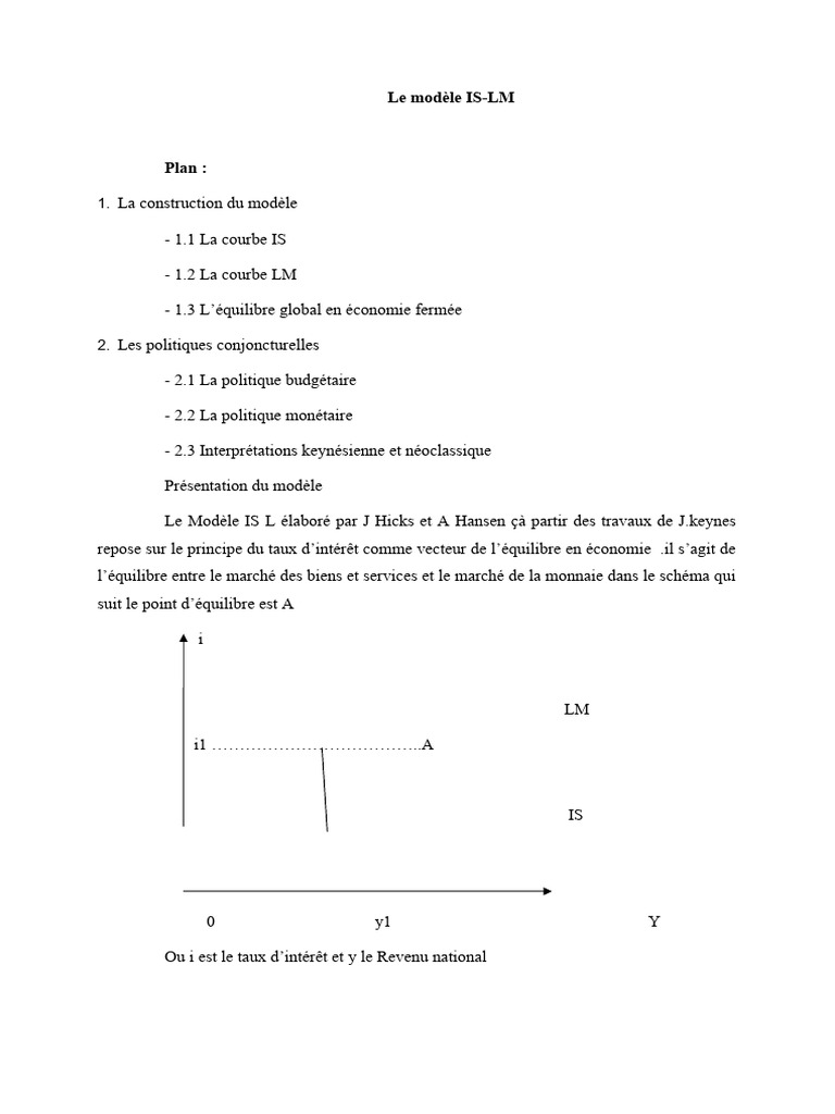 Comprendre le modèle IS-LM | PDF | Keynésianisme | Économie