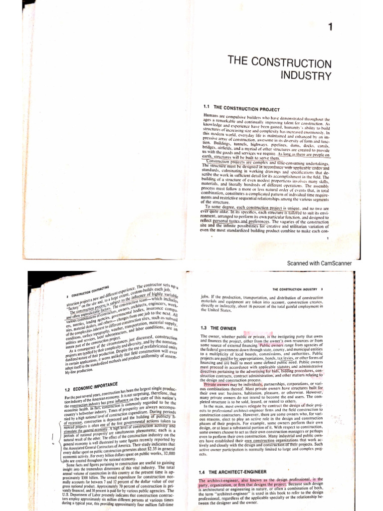 1 Construction Industry | PDF