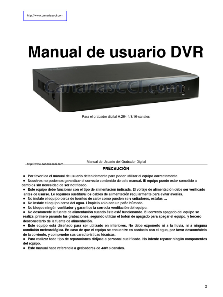 Manual Completo DVR 4/8/16 | Descargar gratis PDF | Grabadora de vídeo ...