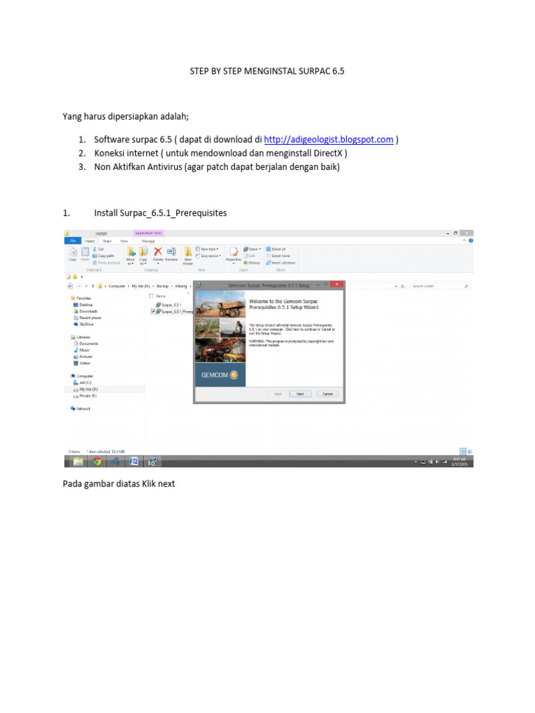 Cara Instal Surpac 6 5 | PDF