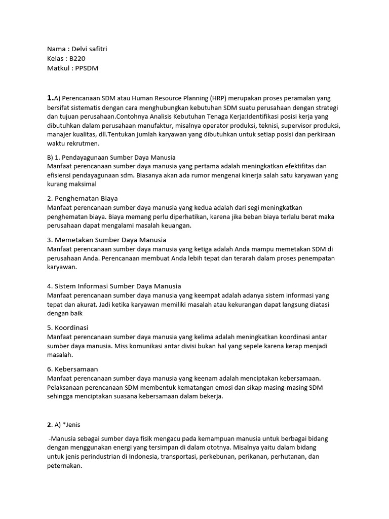 Tugas PPSDM | PDF