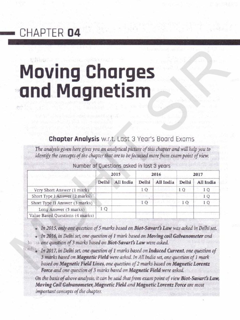 Ari 12 CH 4 Moving Charges and Magnetism | PDF | Magnetic Field ...