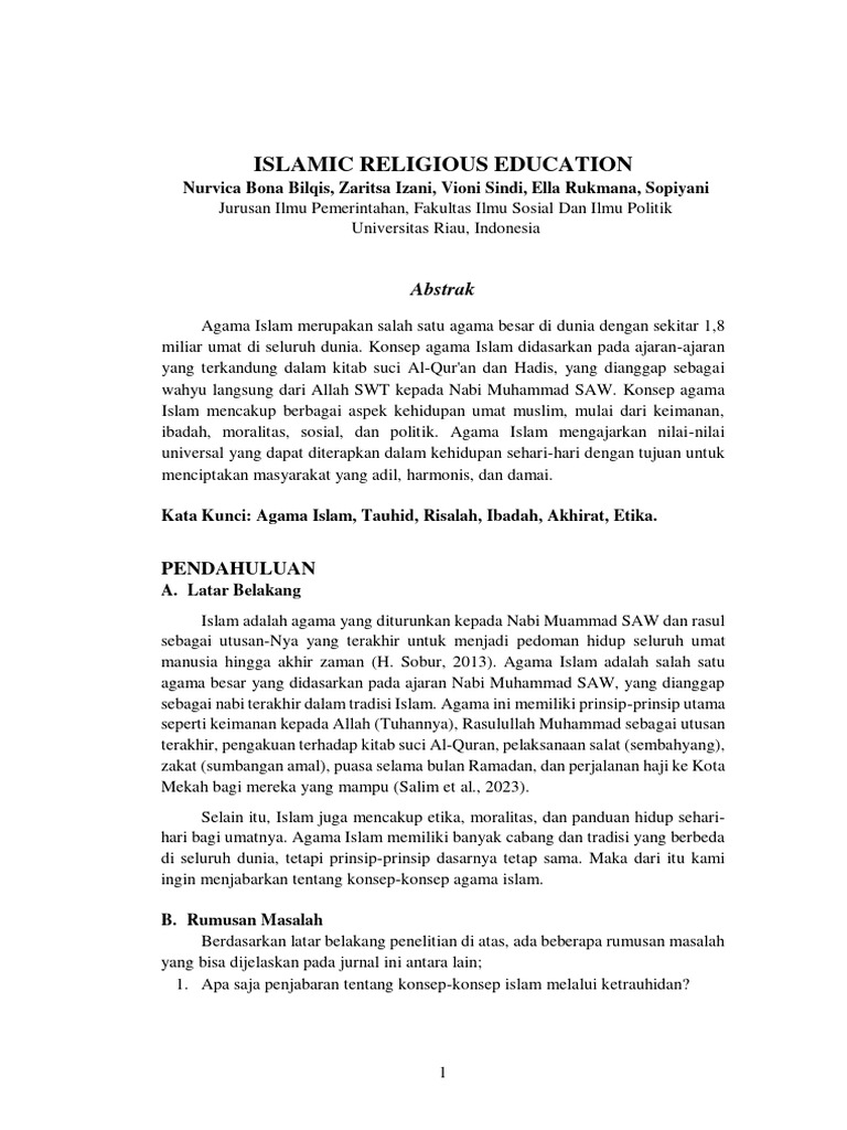 Islamic Religious Education | PDF | Ilmu Sosial | Filsafat