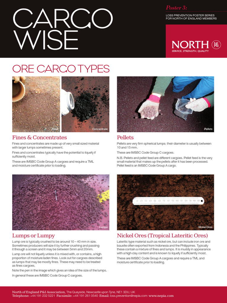 Posters Cargo Wise Ore Cargo Types PDF | PDF | Secondary Sector Of The Economy | Minerals