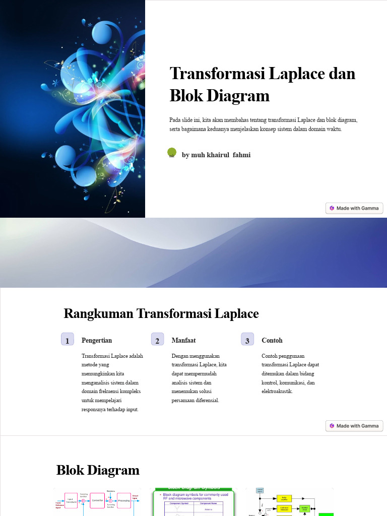 Transformasi Laplace Dan Blok Diagram | PDF | Metode & Bahan Ajar | Komputer