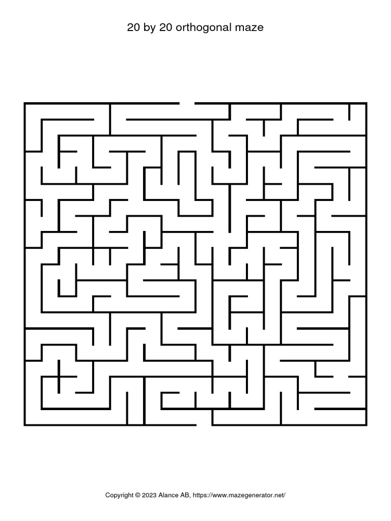 20x20 Orthogonal Maze Solution Guide | PDF