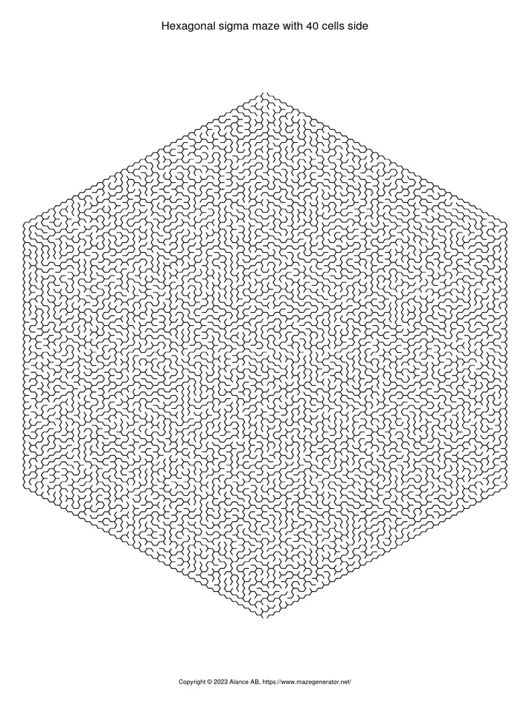 Hexagonal Sigma Maze With 40 Cells Side | PDF