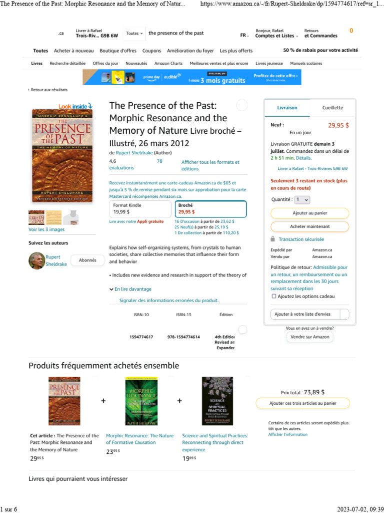 The Presence of The Past Morphic Resonance and The Memory of Nature ...