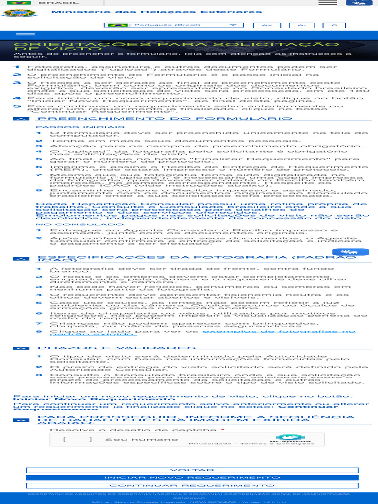 Orientações para Solicitação de Visto | PDF | Câmera