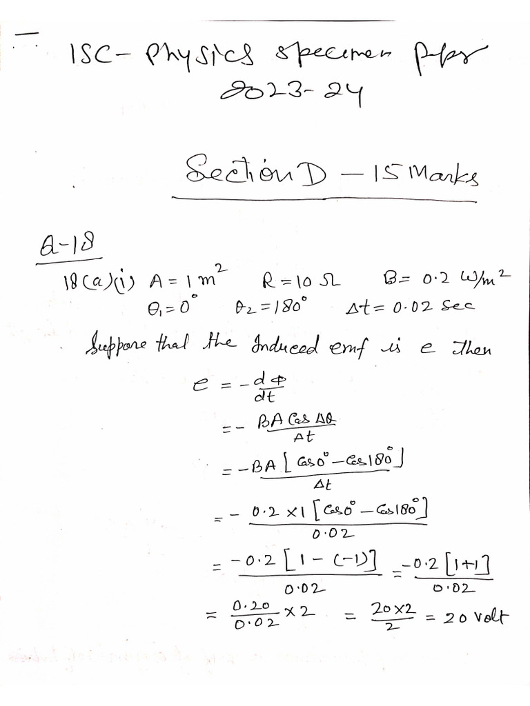 Physics Class 12 Sec D | PDF